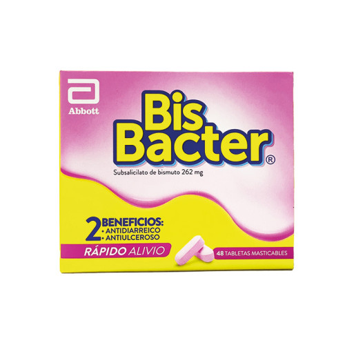 BISBACTER 262 MG CAJA X 48 TABLETAS MASTICABLES
